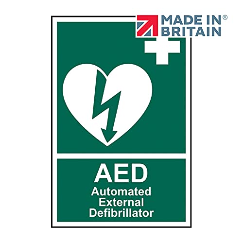 ‘Automated External Defibrillator’ Sign, Self-Adhesive Vinyl (200mm x ...