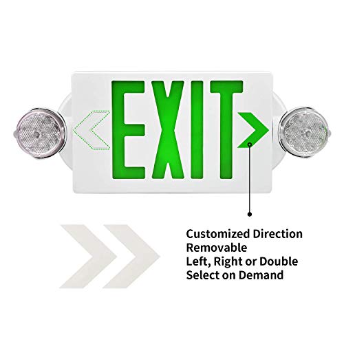 AKT LIGHTING Emergency Exit Light, Adjustable Two LED Head Exit Sign ...