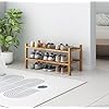 Amazon.com: Bamboo Shoe Rack 2-Tier Organizer-Stackable Storage Shelf ...