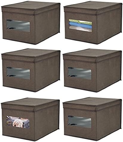 mDesign 4er-Set Aufbewahrungsbox aus Stoff (groß) – stapelbare Stoffbox ...