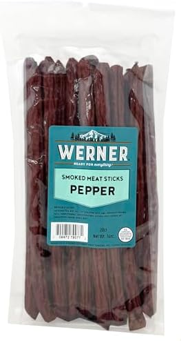 Amazon.com: Werner Pepper Smoked Meat Sticks - 20 Pork and Beef Sticks ...