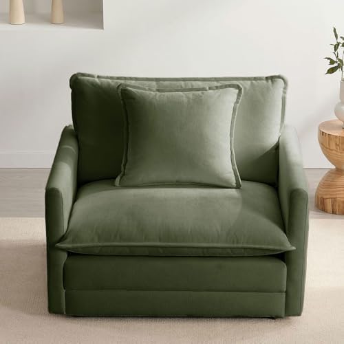 Amazon.com: Mixcous Chenille Oversized Accent Chair - 39”W Big Comfy ...