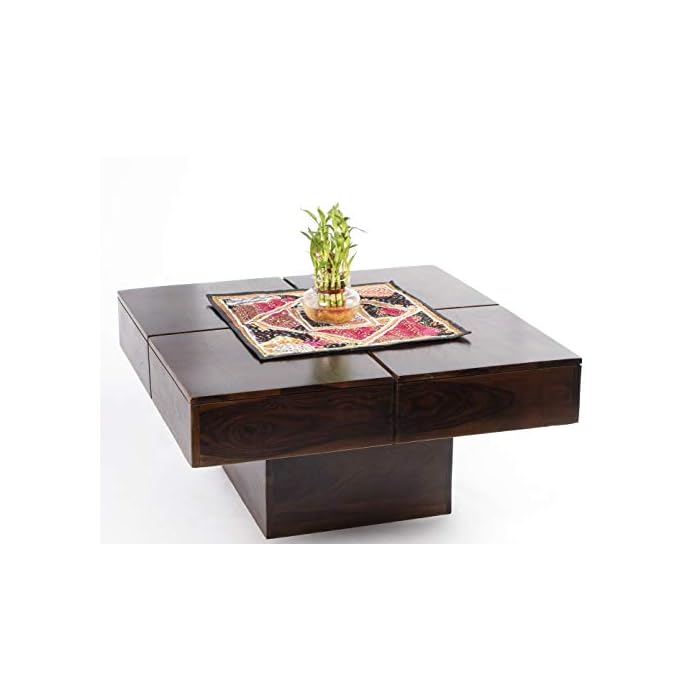 Buy Ikiriya Sheesham Wood Square Center Coffee Table for Living Room ...
