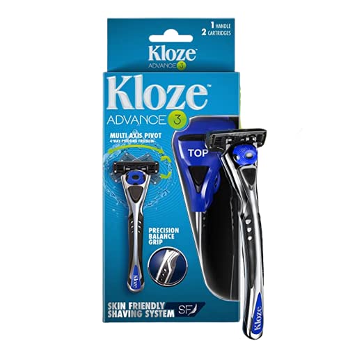 Kloze Advance 3, Shaving Razor for men with 3 Blades (2 Cartridges ...