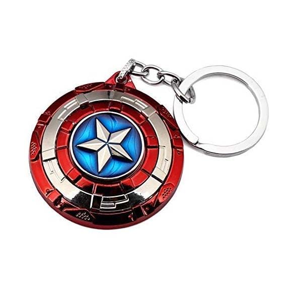 VSVERUS LITTLE COLLECTIONS Key Chain Superhero Captain America Rotating ...