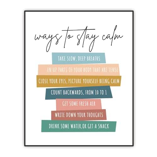 Amazon.com: Ways To Stay Calm Poster, Therapy Office Decor, Mental ...
