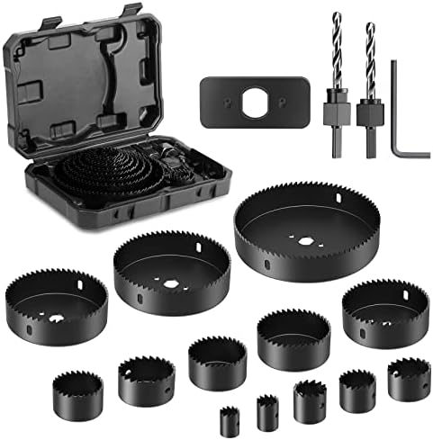 Hole Saw Kit, JELLAS 19Pcs 19mm-127mm Hole Cutter Set(Include 25 and ...
