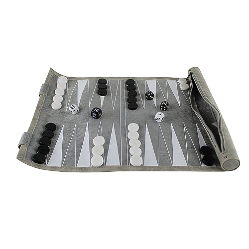 Grey Travel Roll Up Backgammon Set 13 Inch – BigaMart