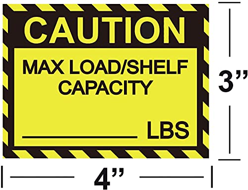 Remarkable Pallet Rack Capacity Label,3×4 Inch Caution MAX - Want It All