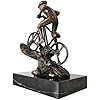 Amazon.com: Artylife Bronze Man Riding Mountain Bike Sculpture Male ...