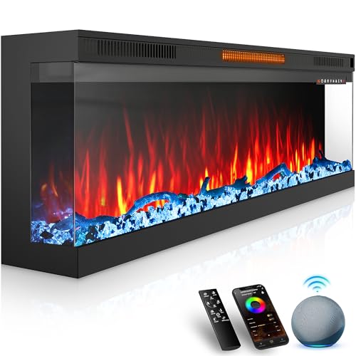 ALPACA 60'' 3 Sided Smart WiFi Electric Fireplace Wall Mounted and ...