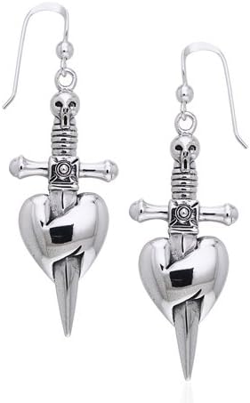 Amazon.com: Dagger through the Heart - Skull and Sword Pirate Earrings ...
