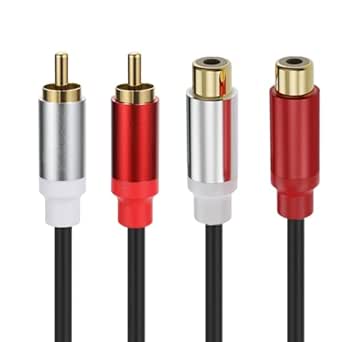 Amazon.com: MOTONG 2RCA to 2 RCA Splitter Cable, Gold Plated RCA 2 Male ...