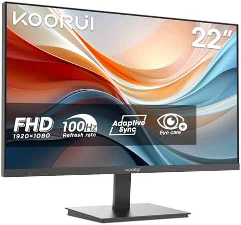 KOORUI E2212F 22 Inch FHD Monitor, Gaming 100Hz, VA Computer Monitors ...
