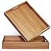 Amazon.com | Acacia Wood Serving Tray with Handles Set of 2 ...