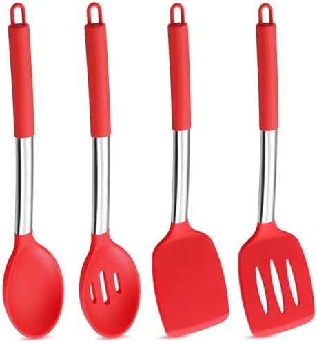 Amazon.com: P&P CHEF Red Cooking Utensils Kitchen Utensil Set of 4 ...