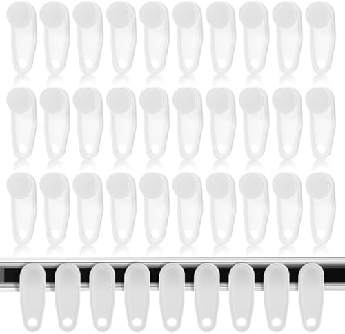 Amazon.com: Pangda 50 Pieces White Plastic Curtain Track Glider Hooks ...