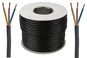 5 Meters of Black Flex 3183Y 1.5mm 15 Amp 3 Core Flexible Black Cable : Amazon.co.uk: DIY & Tools