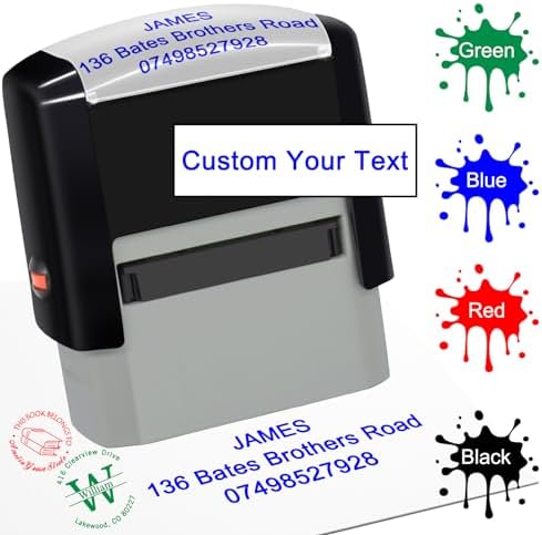 Amazon.com : Custom Stamps Self Inking Personalized Stamps for Business ...