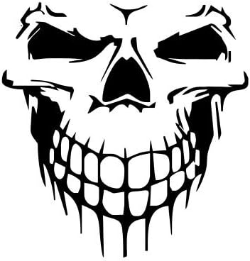 Amazon.com: Slap-Art Skull face Vinyl Decal Sticker (Black) : Sports ...