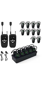 Amazon.com: Wireless Tour Guide System,1 Transmitter 10 Receivers Tour ...