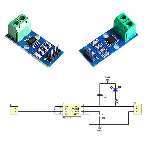 Acs712 Hall Effect Current Sensor Module 5a 20a 30a Range Voltage Sensor Module