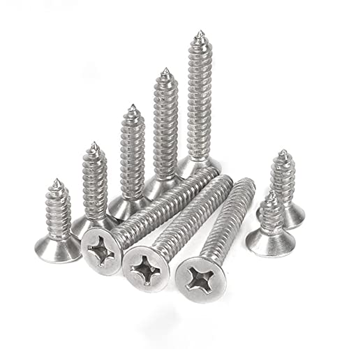 50 Pcs Self Tapping Screws, M6 x 12mm Multi Purpose Screws, 304 ...