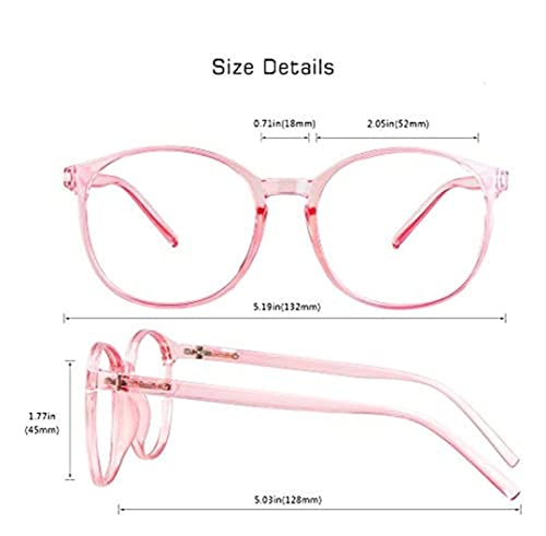 Buy DESEOX Unisex Anti glare Zero Power Glasses Pink Spectacles Frame ...