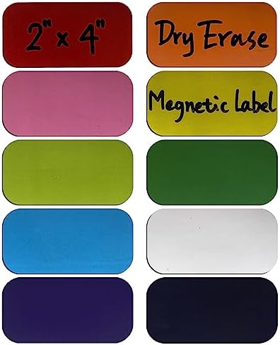 Amazon.com : 48 Pcs Dry Erase Magnetic Labels 4 x 6 Inch, Reusable ...