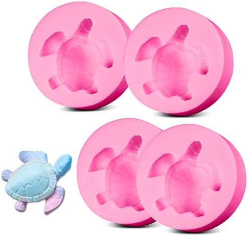 Rolin Roly 4Pcs Fondant Sea Turtle Cake Molds Tortoise Silicone Mold ...
