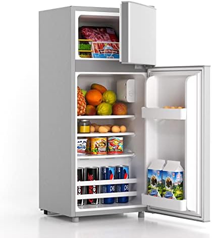 ADVWIN 102L Bar Fridge Compact Fridge Freezers Double Door Portable ...