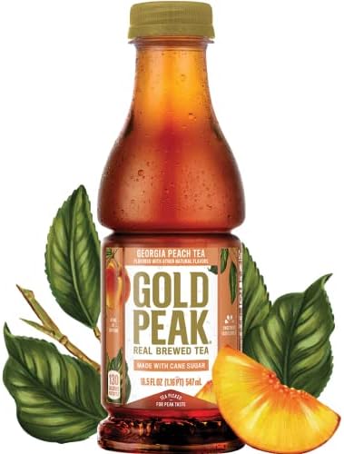 Amazon.com : Gold Peak Georgia Peach Iced Tea Drink, 18.5 fl oz ( 12 ...