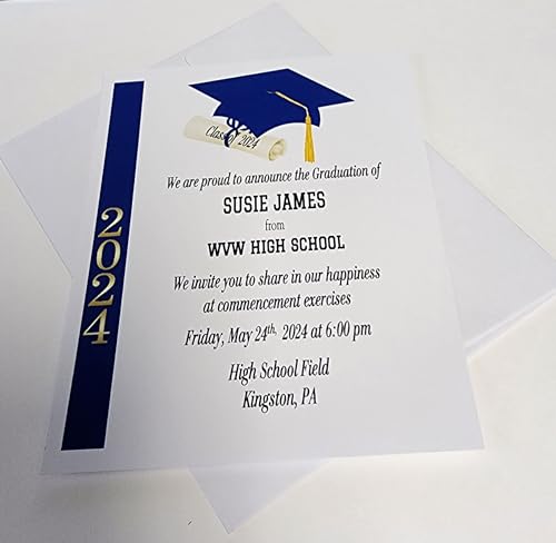 Amazon.com: Personalized Graduation Commencement Invitation (gradcom803 ...