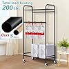 Amazon.com: AOODA Double Rod Long Clothing Racks for Hanging Clothes ...