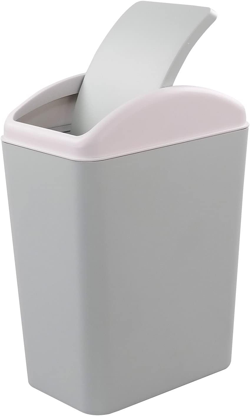 Amazon.com: Ggbin Swing Lid Trash Cans, Plastic Garbage Bins, 16 L ...
