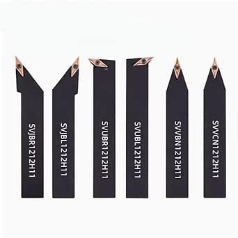 6PCS 1/2" SVJBR/SVUBR/SVVBN1212H11 External Turning Tool Holder with ...