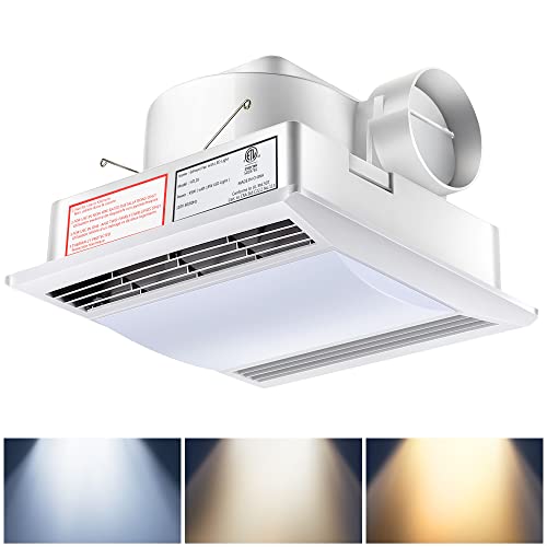 Bathroom Fan With Light FEITON Bathroom Exhaust Fan With LED Light ...