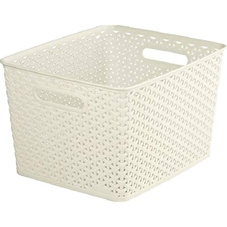 Curver My Style Small Rectangular Storage Basket, Vintage White, 4 ...