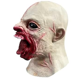 Harseyleam Scary Wounded Face Big Mouth Mask, Horror Zombie Monster ...