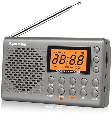 Rysamton Portable AM/FM/Shortwave Radio, Batteries Operated Pocket ...