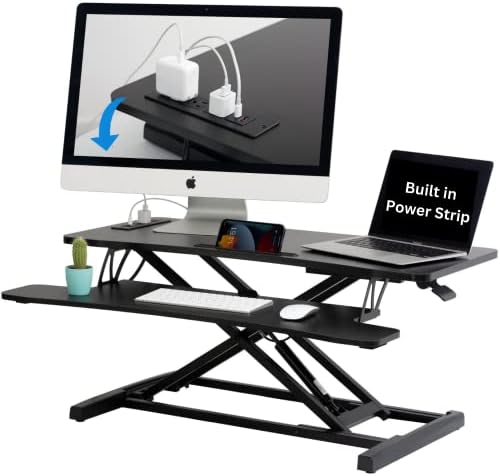 Amazon.com: Standing Desk Converter with USB, USB-C and Electric Plugs ...