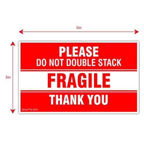 Amazon.com : Kenco 3" X 5" Please Do Not Double Stack Fragile Thank You ...
