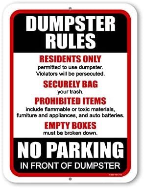 Amazon.com: Honey Dew Gifts, Dumpster Rules No Parking in Front of ...