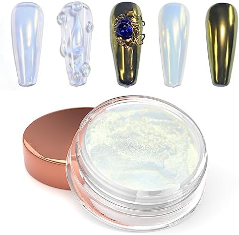 Amazon.com: Mermaid Chrome Nail Powder Aurora Nail Glitter Nail Art ...