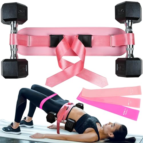 Latest Generation HOOJAKU Hip Thrust Belt, Easy to Use with Dumbbells ...