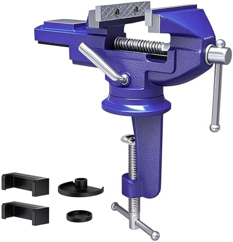 VonLux 80mm Table Vice With 360° Swivel Base - Portable Bench Vise for ...