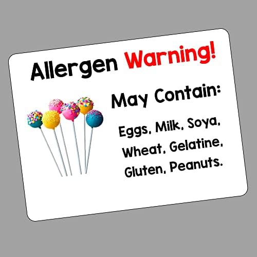 200 Allergen Advice Labels. Allergy Warning Stickers. Food Allergy ...