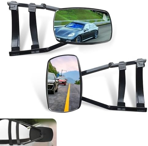 Sodcay 2 PCS Wider Rearview Mmirror, Clip-on Towing Mirror, 360 Degree ...