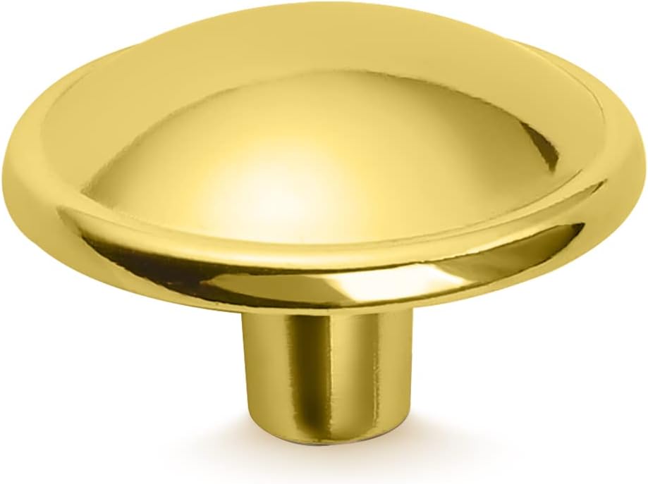 KNOBWELL Gold Cabinet Knobs 5PACK Brushed Brass Cabinet Knobs Round ...