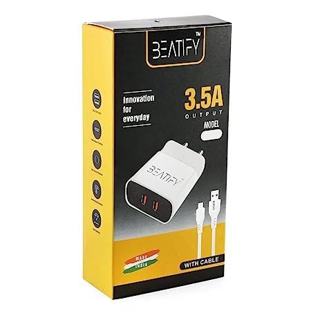 BEATIFY Hi Speed Fast Charging Adaptor Dual Port Type - C Cable Wall ...